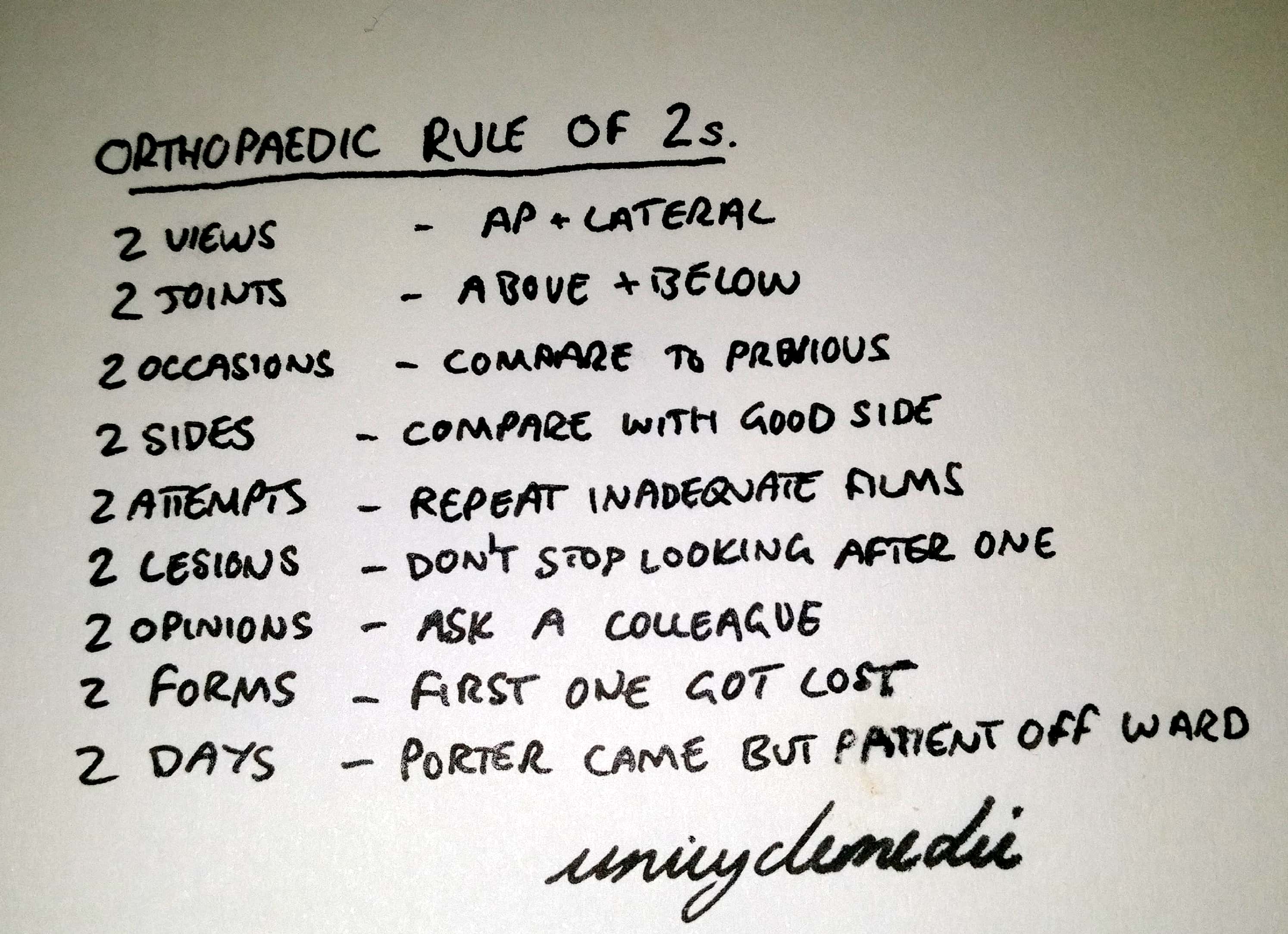 Rule of 2s – unicyclemedic